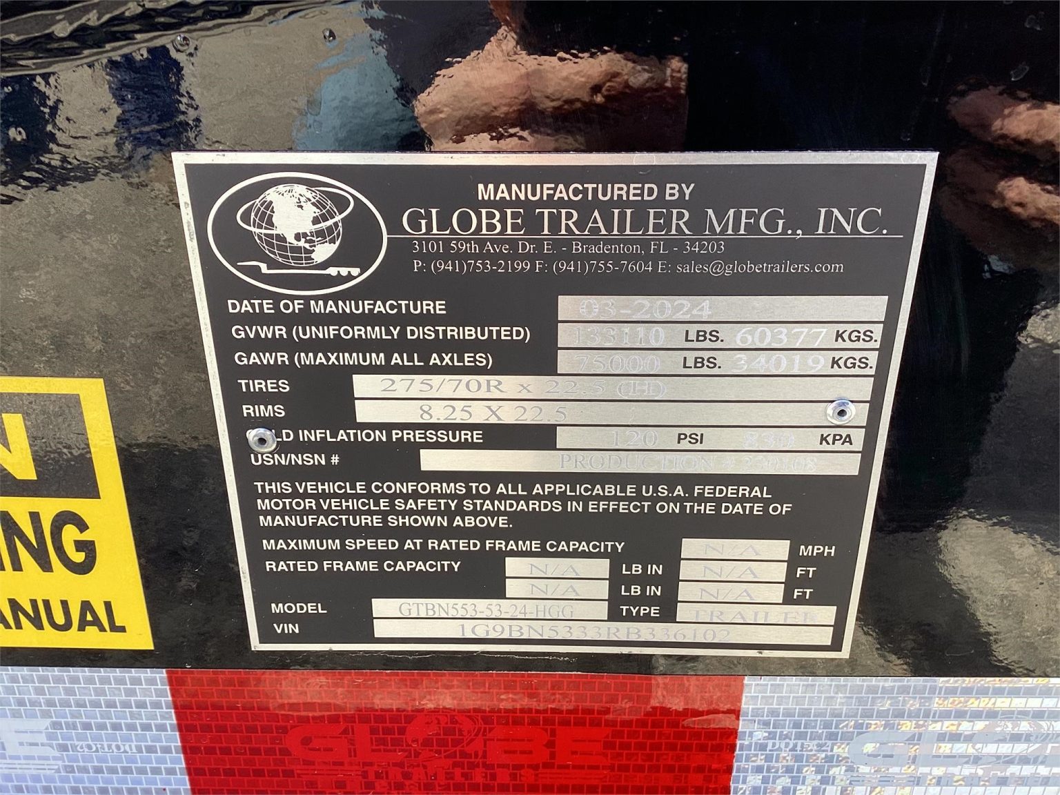 2024 GLOBE GTBN553-53-24-HGG - Peters & Keatts Equipment Inc.